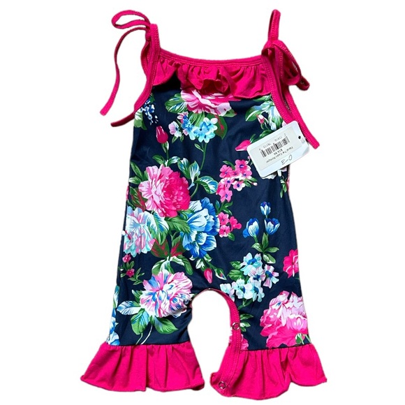 One Pieces | Nwt Floral Tie Capri Romper Size 3m | Poshmark
